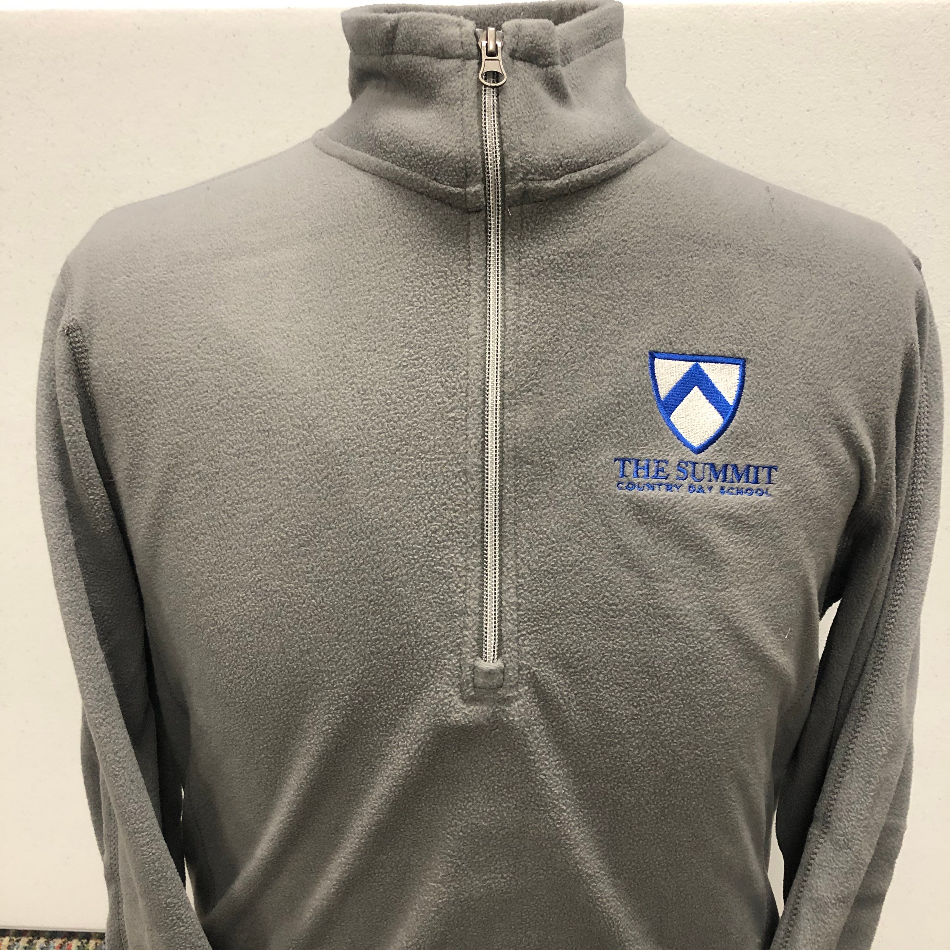 Summit Crest Uniform Adult Fleece Quarter Zip Grey | The Summit Spirit Shop